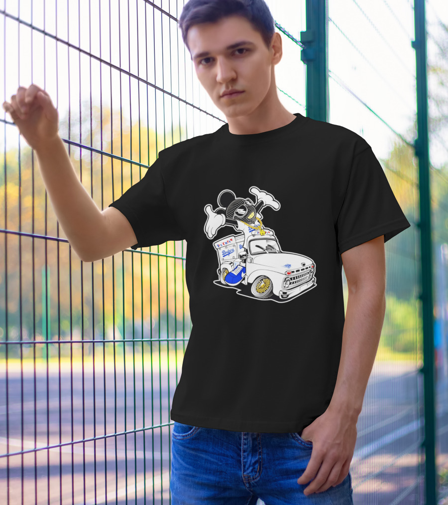 Los Angeles Dodgers Mickey Ice Cream Truck Sneaker Chain T-Shirt