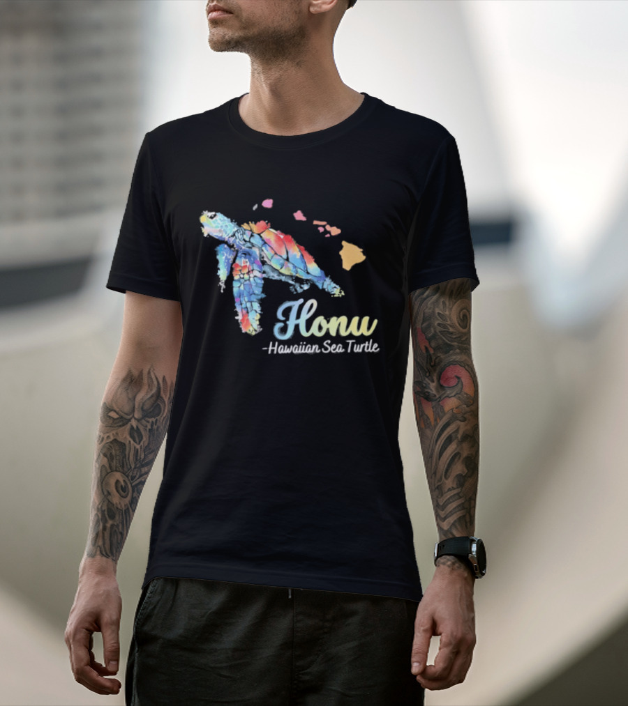Honu Hawaiian Sea Turtle Watercolor T-Shirt