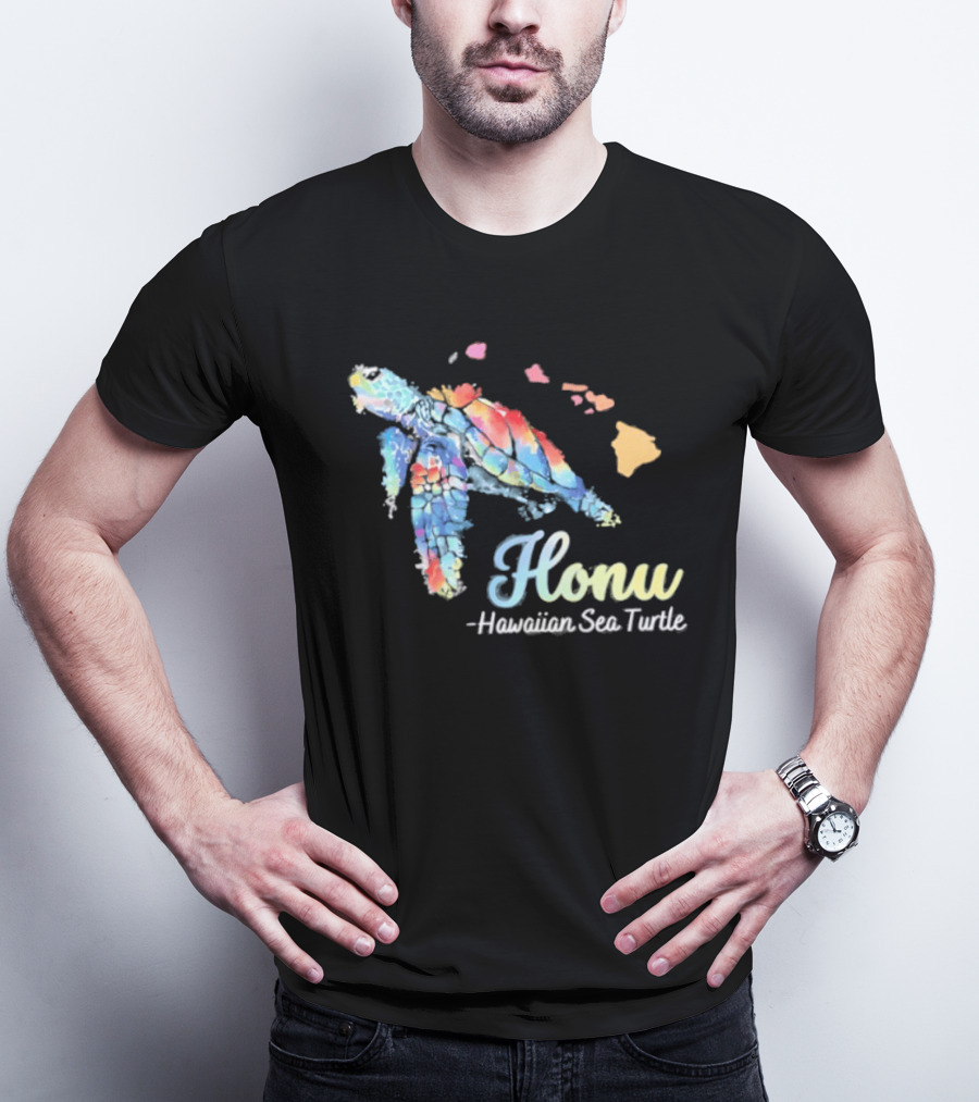 Honu Hawaiian Sea Turtle Watercolor T-Shirt