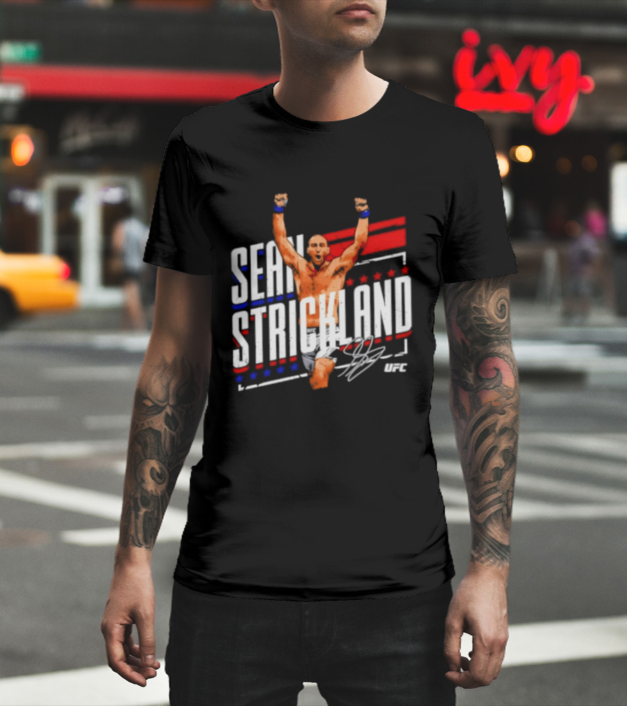 Sean Strickland UFC Fighter Star Signature Graphic UFC T-Shirt