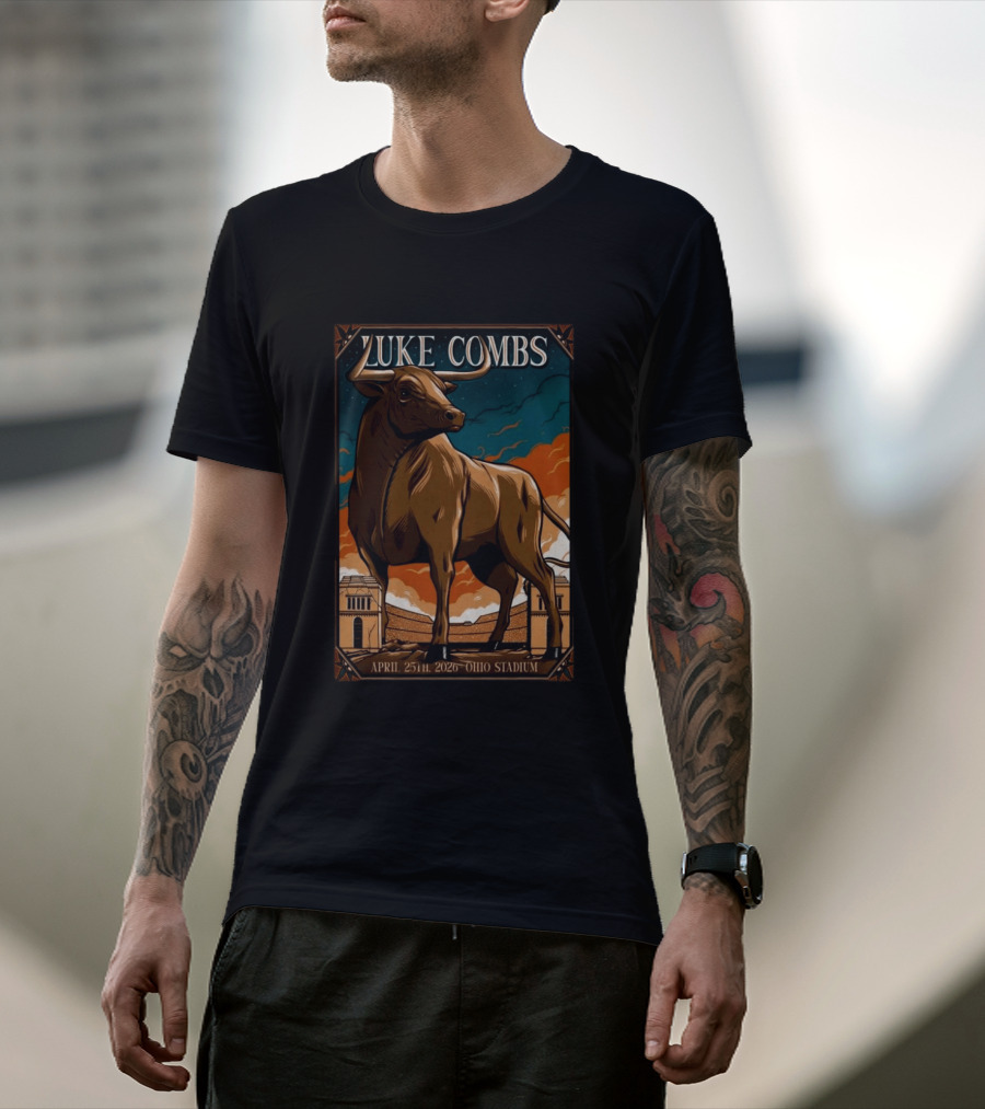 Luke Combs Ohio Stadium April 25 2026 Bull T-Shirt