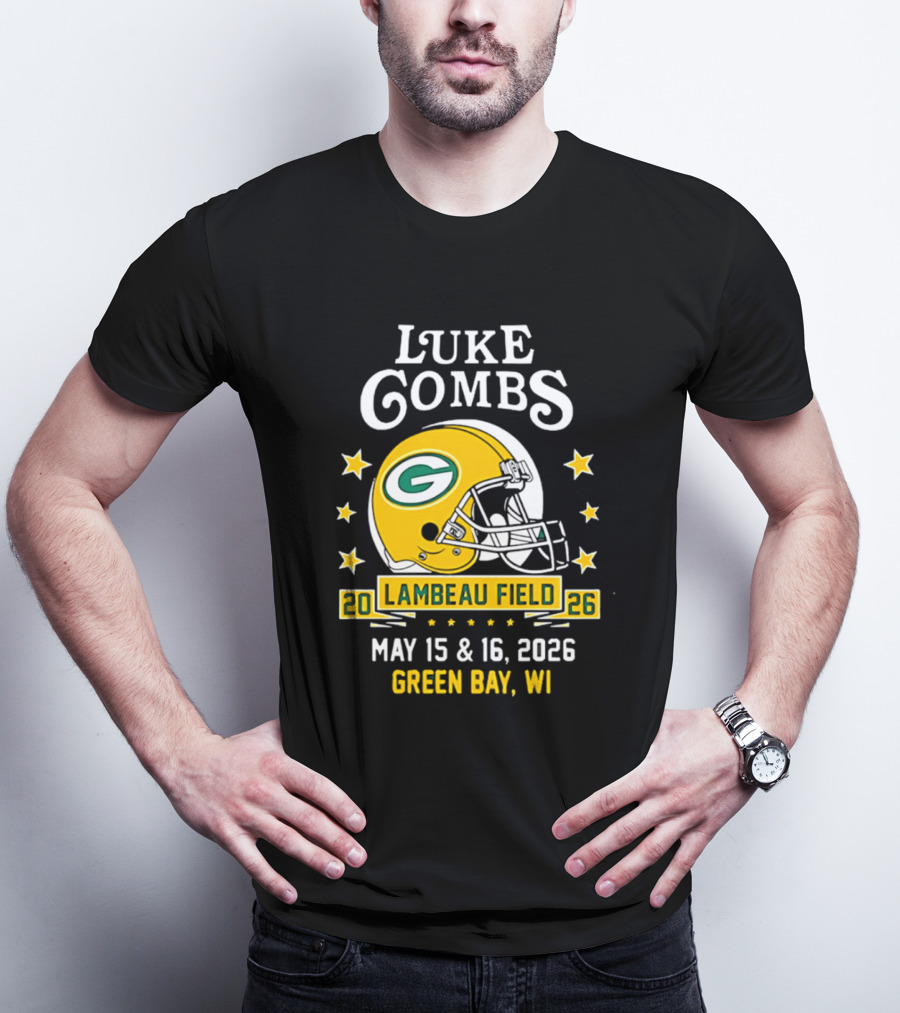 Luke Combs Green Bay Packers Tour 2026 Lambeau Field May 15 16 Green Bay WI T-Shirt