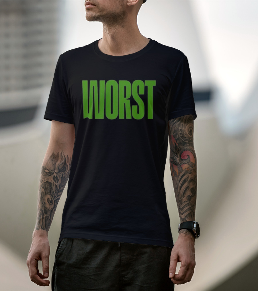 Mercha Worst Grn Text Bold Green T-Shirt