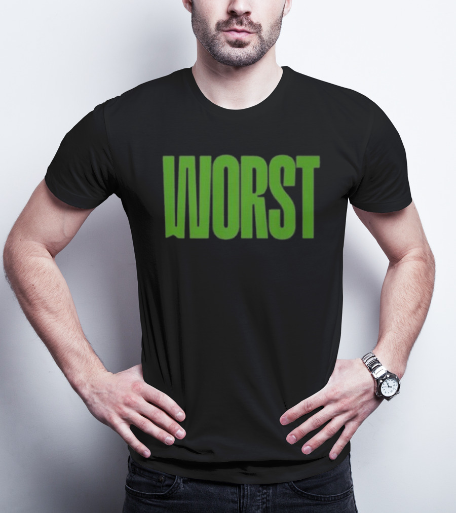 Mercha Worst Grn Text Bold Green T-Shirt
