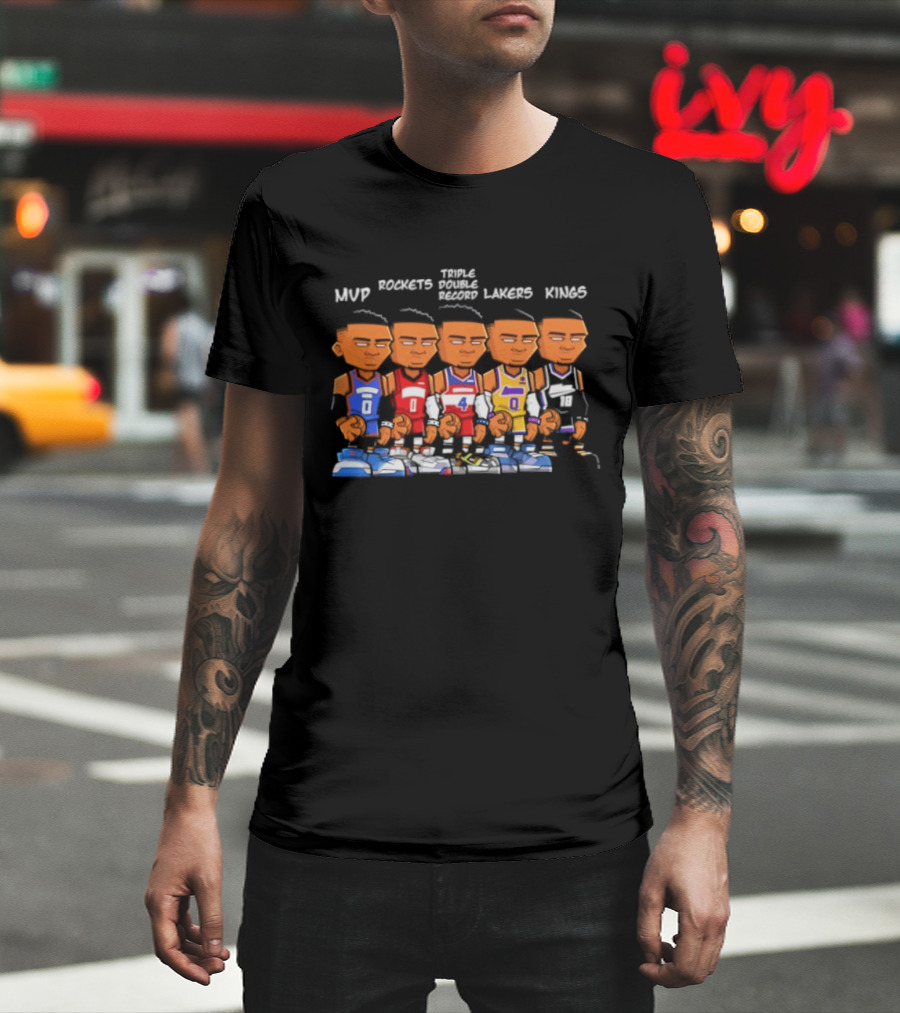 Thunder MVP Rockets Triple Double Record Lakers Kings Westbrook Career T-Shirt