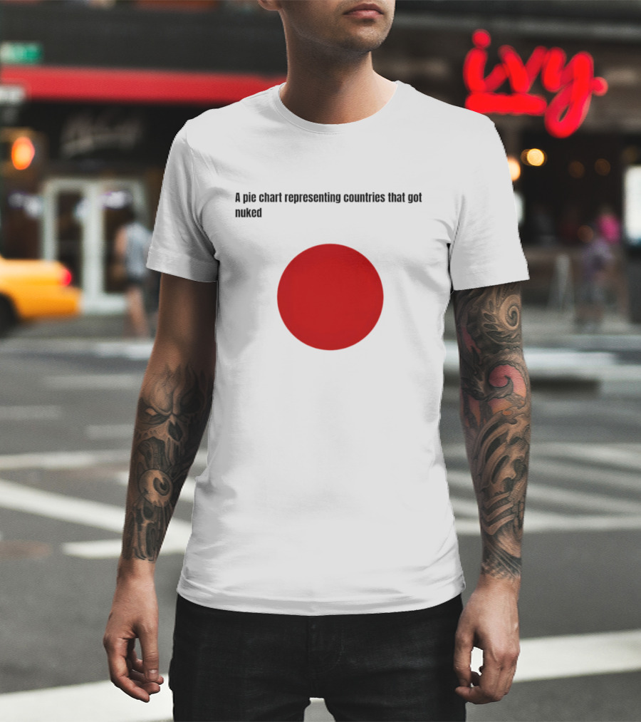 A Pie Chart Representing Countries That Got Nuked Red Circle T-Shirt
