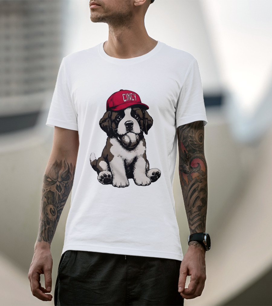 Cincinnati Reds Cincy Puppy Baseball Hat T-Shirt