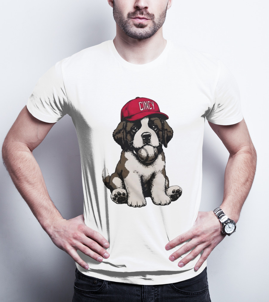 Cincinnati Reds Cincy Puppy Baseball Hat T-Shirt