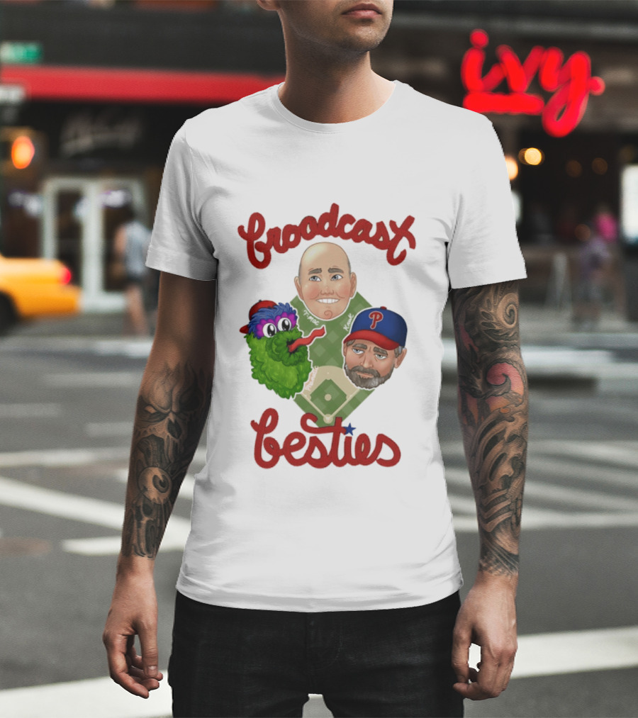 Broadcast Besties Tom McCarthy John Kruk Phillies Phanatic T-Shirt