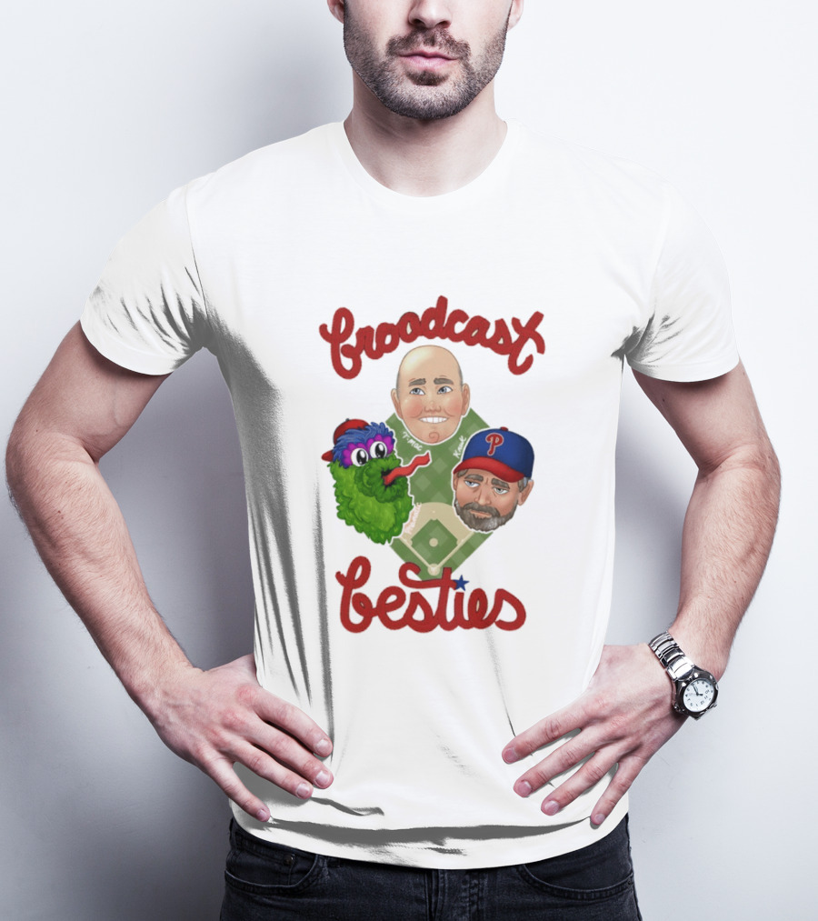 Broadcast Besties Tom McCarthy John Kruk Phillies Phanatic T-Shirt