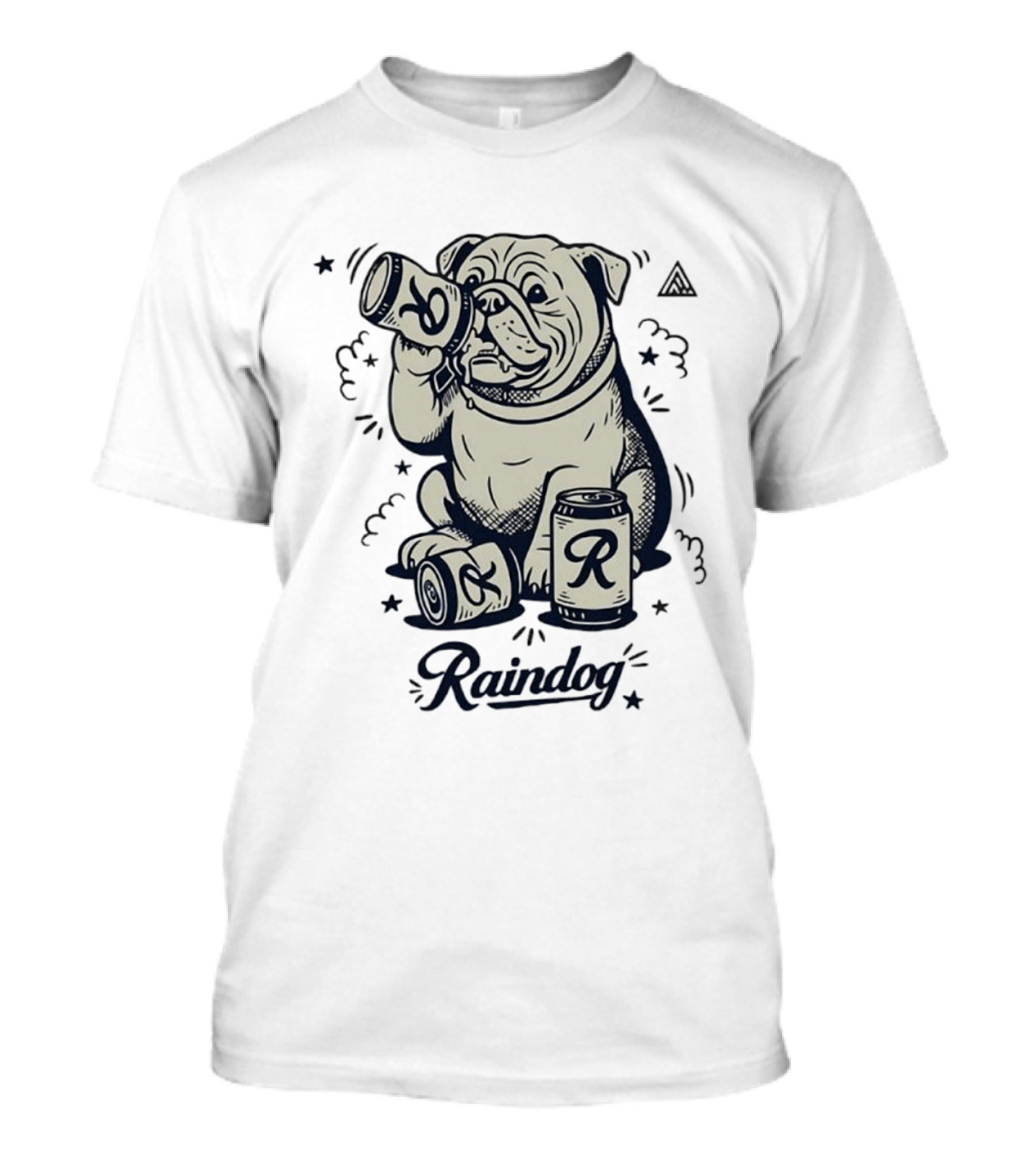 Raindog Bulldog Drinking R Can T-Shirt