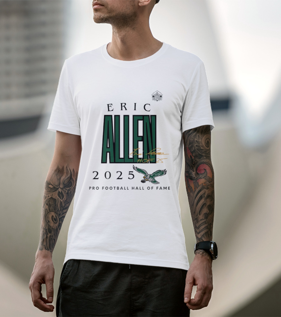 Eric Allen Philadelphia Eagles 2025 Pro Football Hall Of Fame T-Shirt