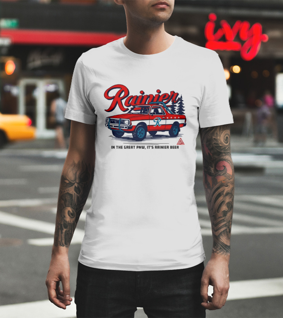 Rainier Beer Subaru Brat In The Great PNW T-Shirt