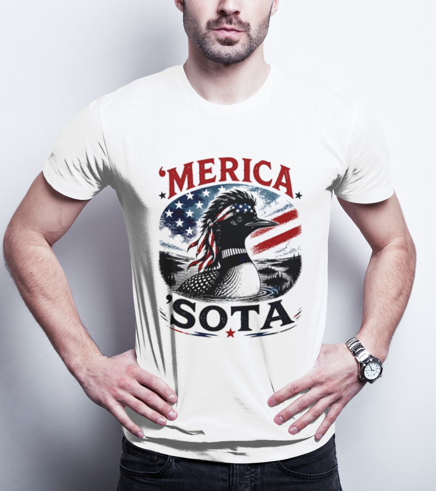 Merica 'Sota Loon Stars Stripes American Flag T-Shirt