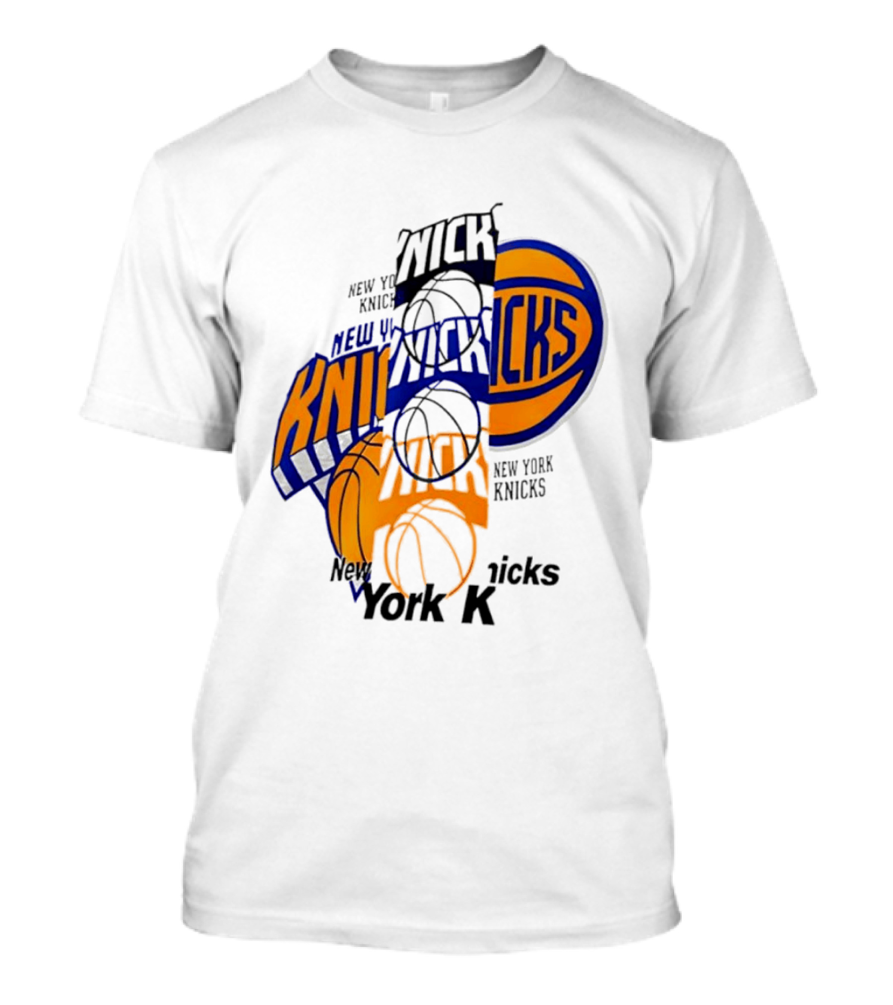 New York Knicks Basketball Collage Fragmented T-Shirt