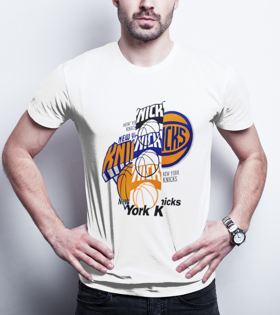 New York Knicks Basketball Collage Fragmented T-Shirt