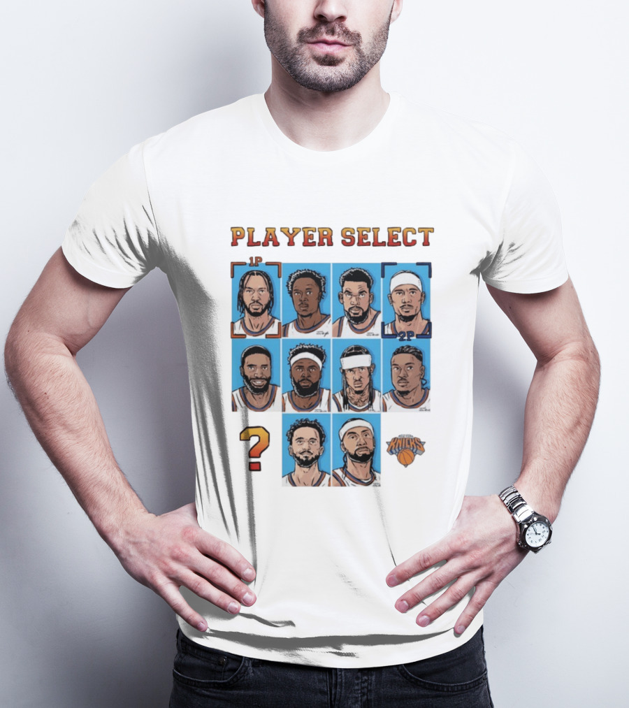 New York Knicks Player Select Collage With Iconic Team Logo And Player Portraits T-Shirt