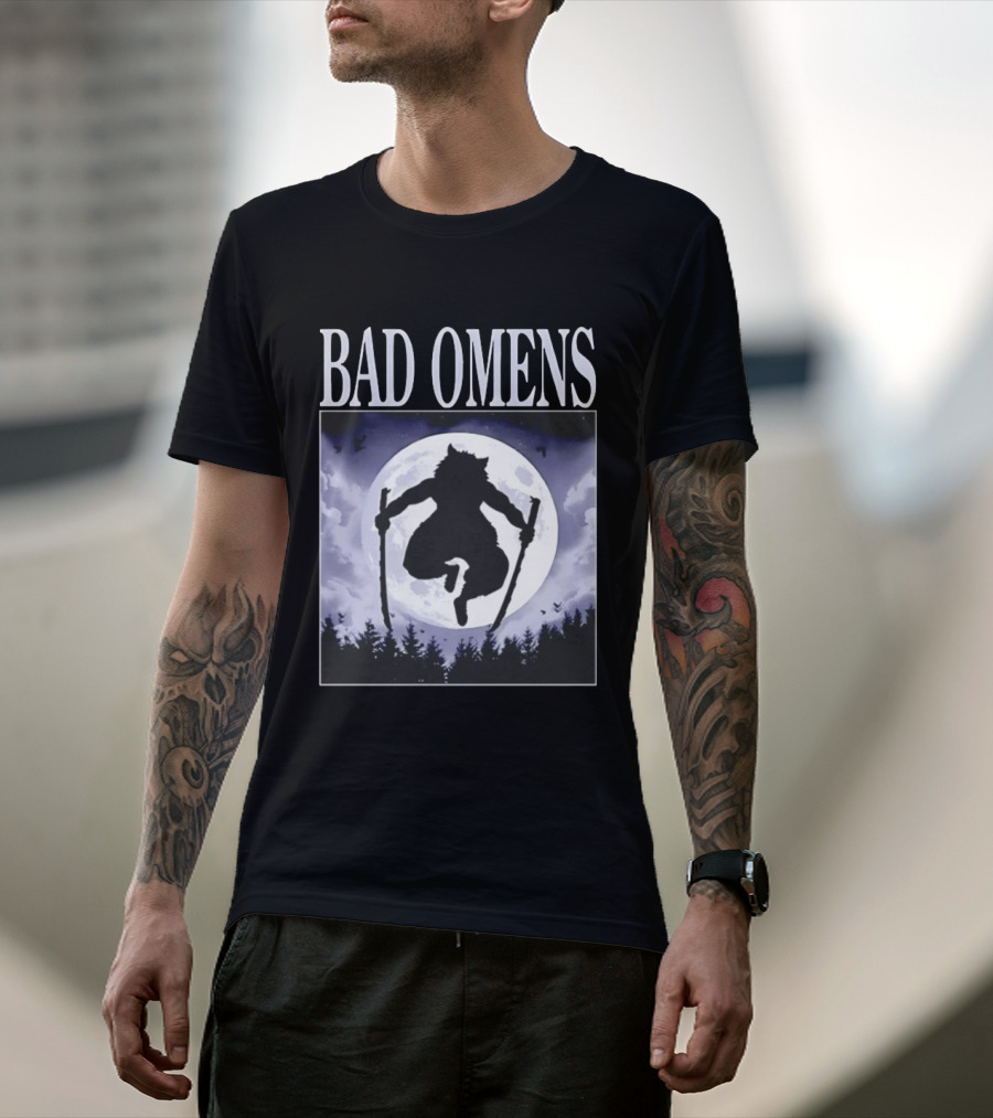 Bad Omens Demon Slayer Moonlit Warrior Scene T-Shirt