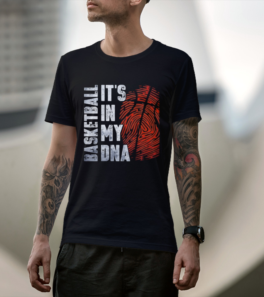 Basketball It's In My DNA Fingerprint T-Shirt