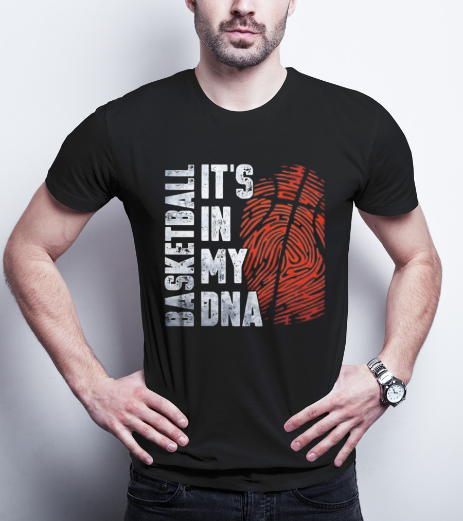 Basketball It's In My DNA Fingerprint T-Shirt