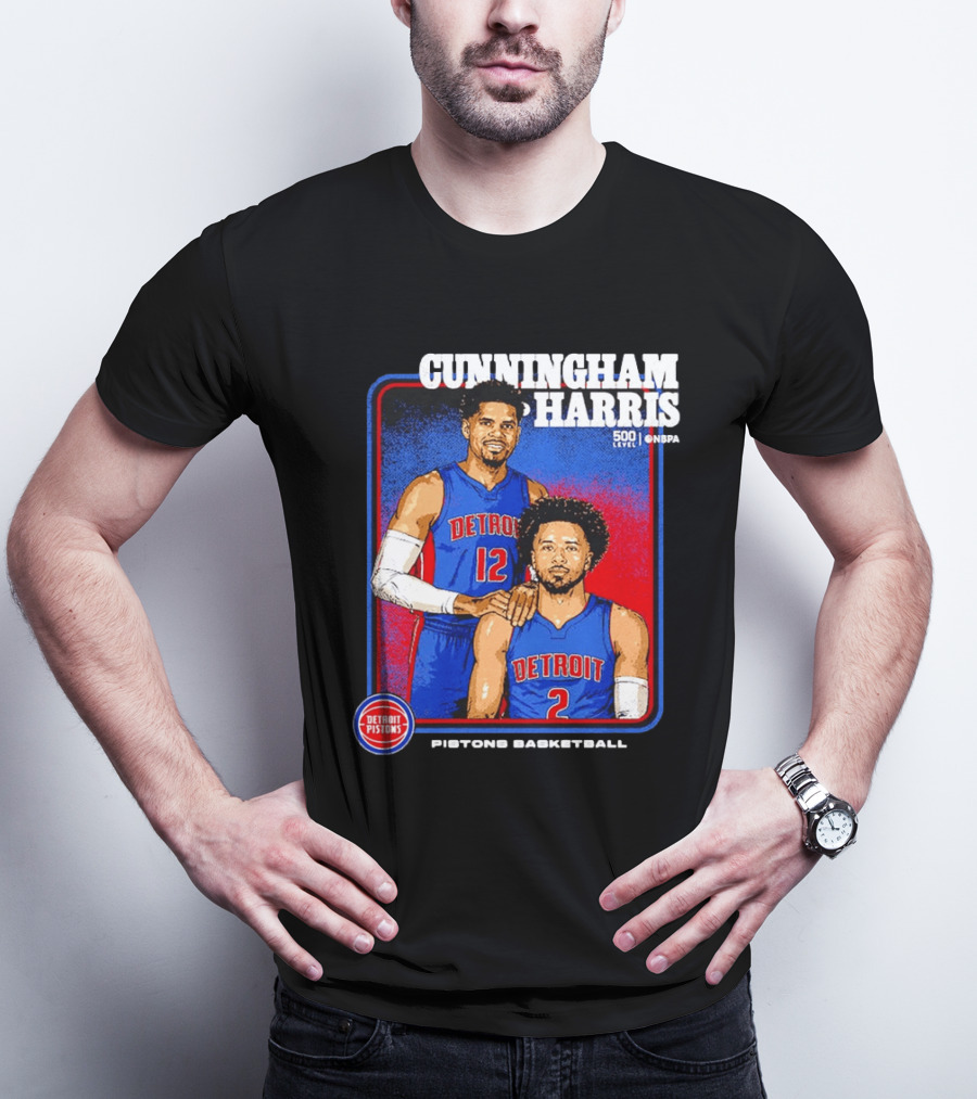 Cunningham Harris 500 Level Onepa Detroit Pistons Basketball T-Shirt
