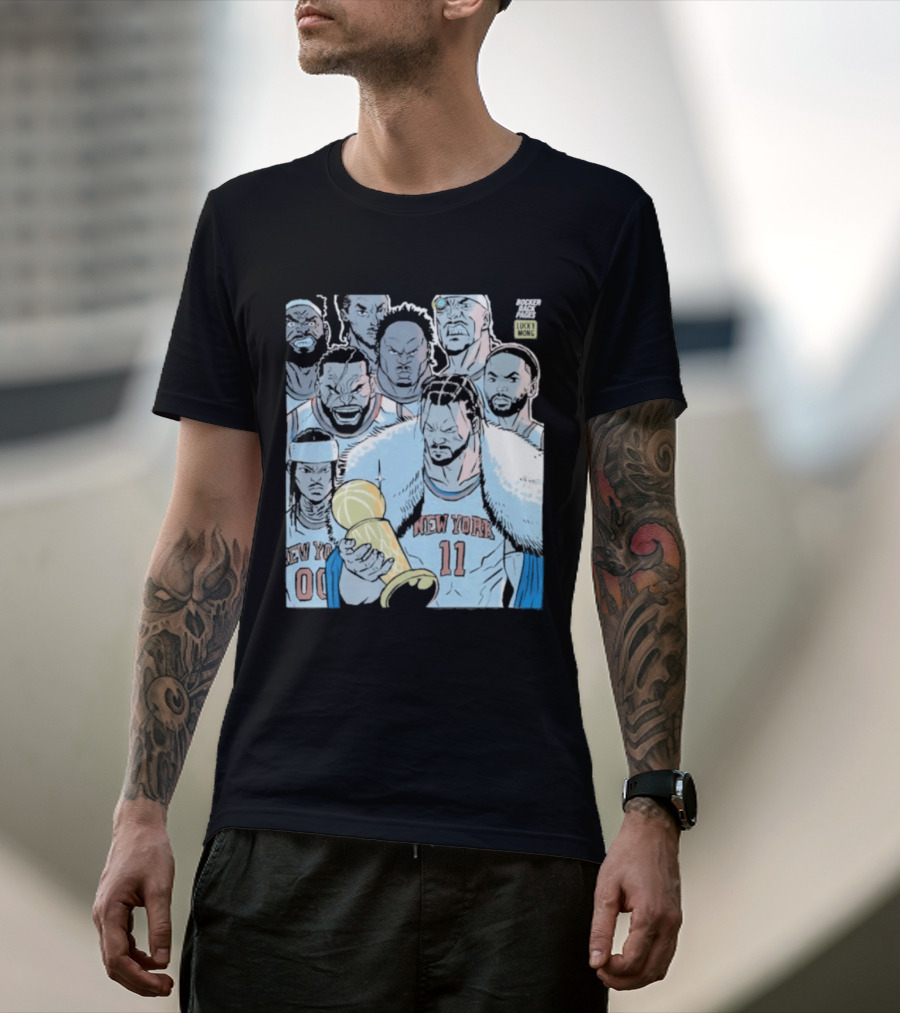 New York Knicks Anime Basketball Players 2026 Championship Trophy T-Shirt