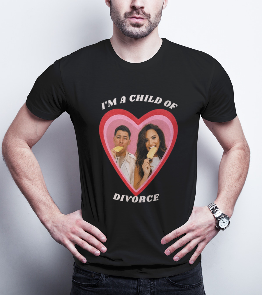 I'm A Child Of Divorce Nick Jonas Demi Lovato Heart Popsicle Image T-Shirt