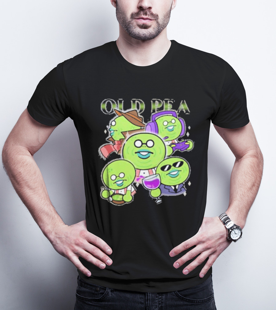Chikn Nuggit Old Pea Glam Cartoon Characters With Sunglasses And Headphones T-Shirt