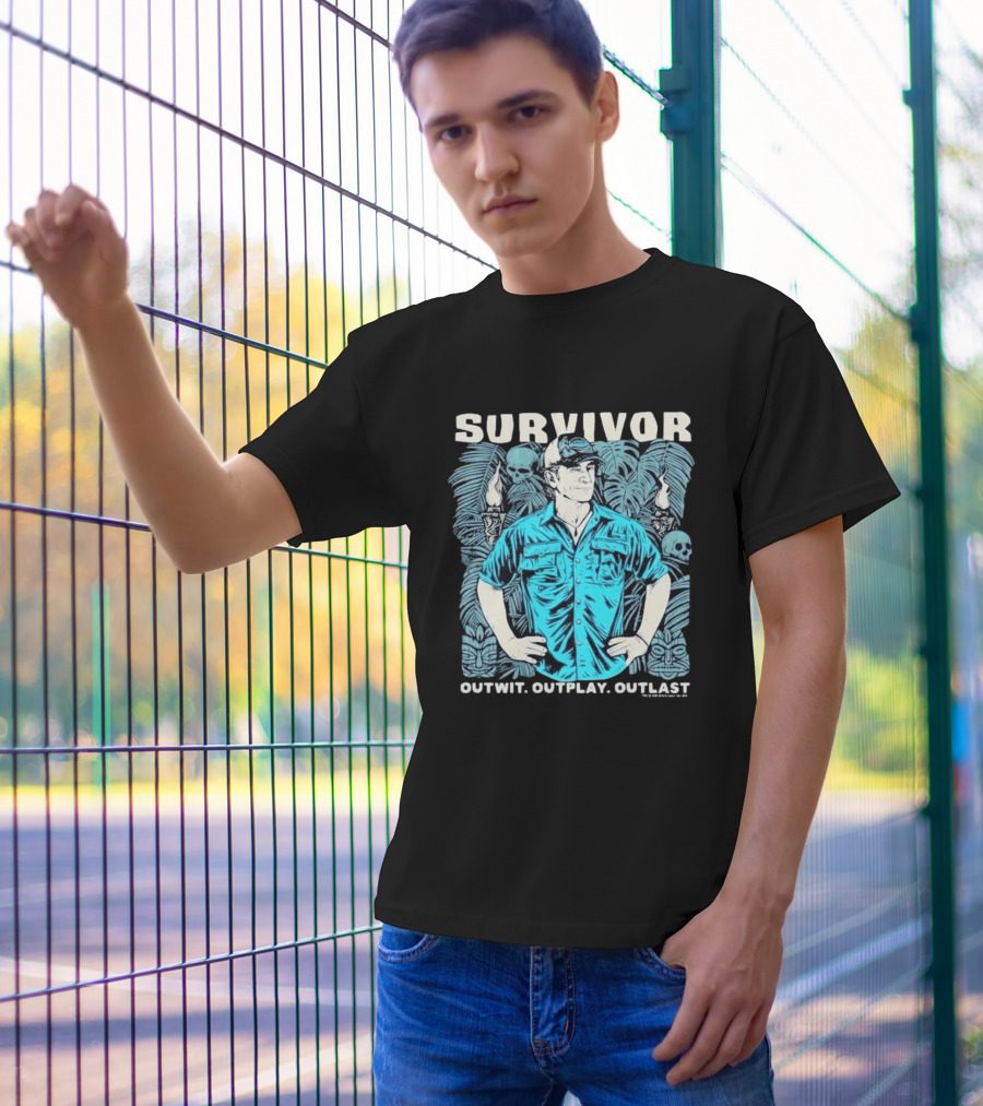 Survivor Jeff Outwit Outplay Outlast Tropical Island Adventure T-Shirt
