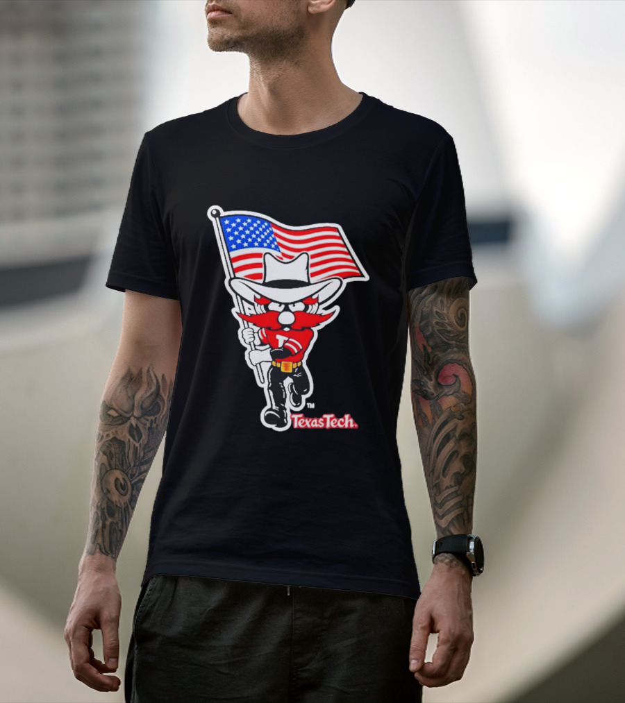 Texas Tech Red Raiders USA Flag Raider Red T-Shirt