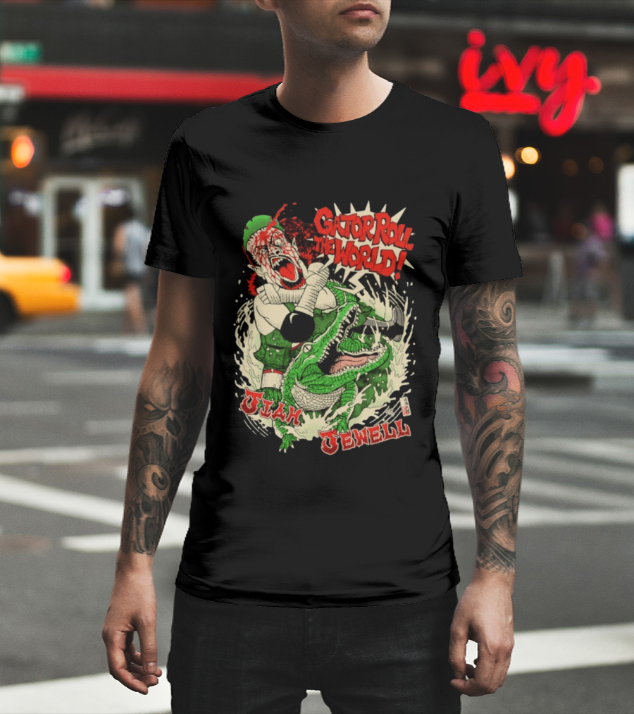 Gator Roll The World Jiah Jewell Wrestling Alligator Comic T-Shirt