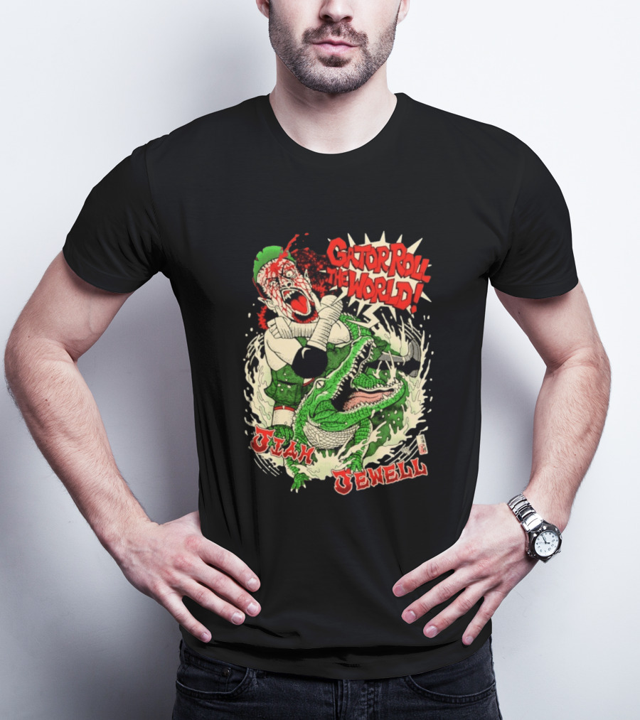 Gator Roll The World Jiah Jewell Wrestling Alligator Comic T-Shirt