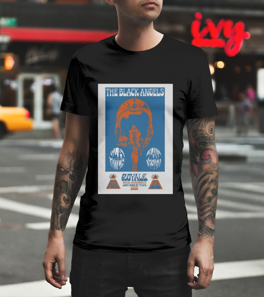 The Black Angels Royale Boston MA May 22 2026 Light Show By TV Eye Psychedelic Helmet T-Shirt