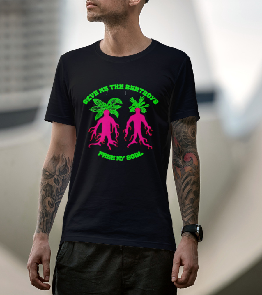 Give Me The Beetboys Free My Soul Vibrant Beetroot Figures T-Shirt
