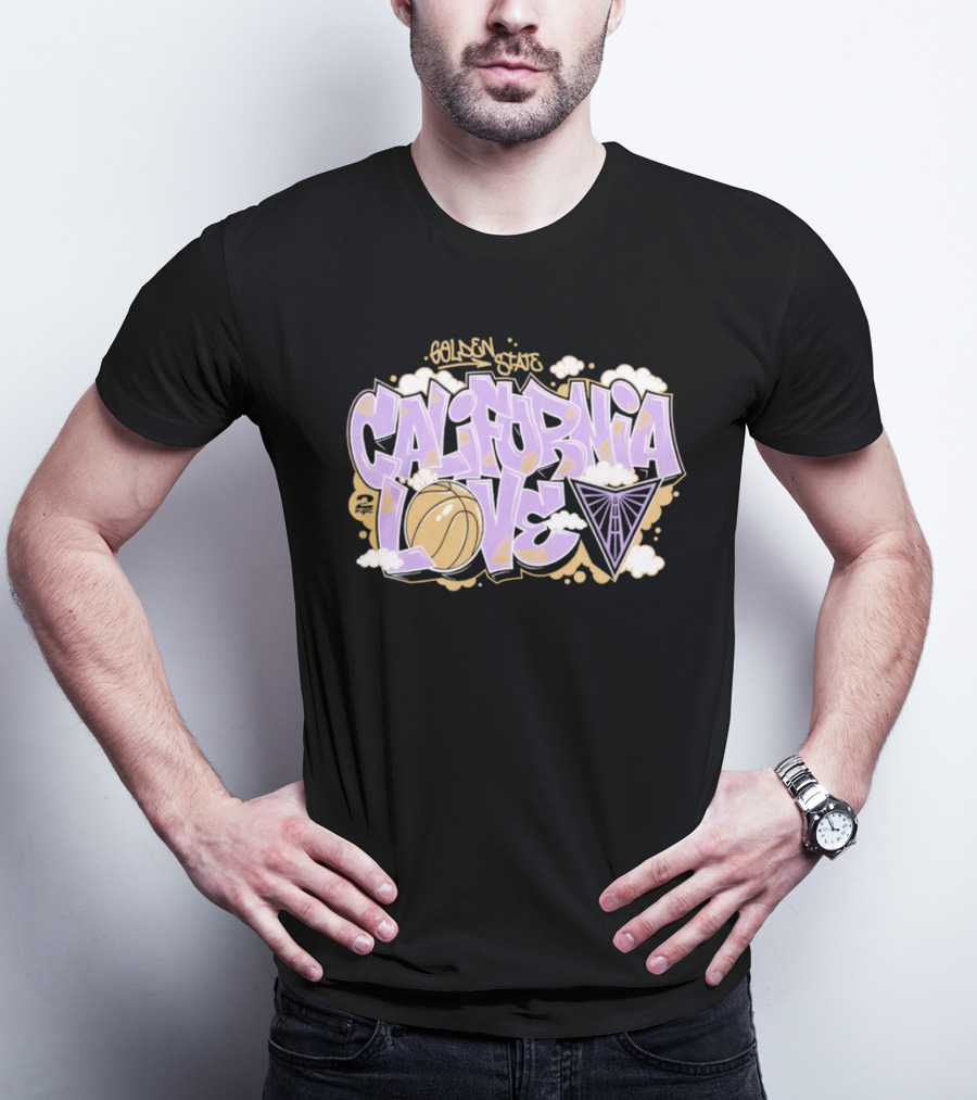 Golden State Valkyries Sportiqe X 2PAC California Love Basketball Clouds T-Shirt