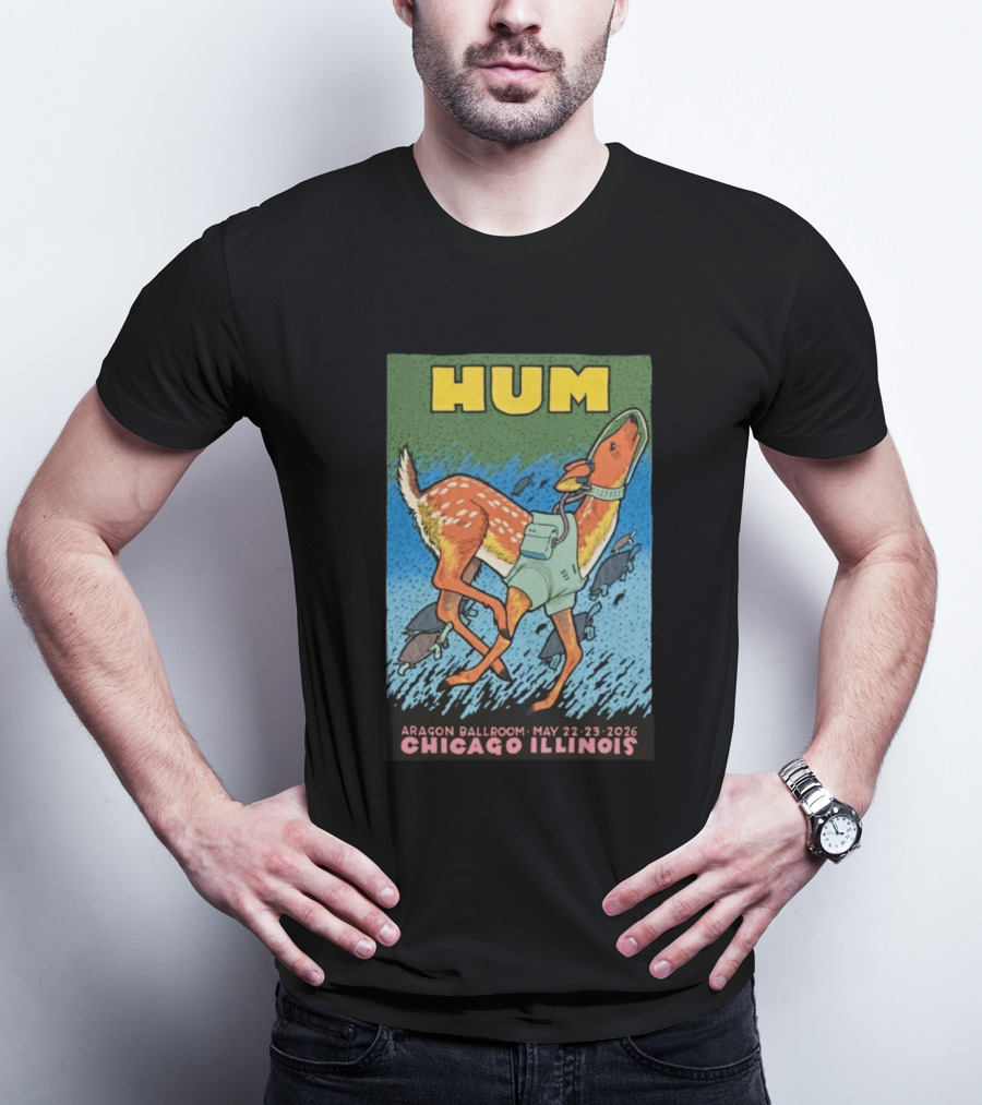 Hum Band Aragon Ballroom Concert Tour Chicago May 22 23 2026 T-Shirt