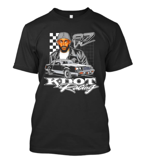 Kdot Racing 87 Vintage Car And Checkered Flag T-Shirt