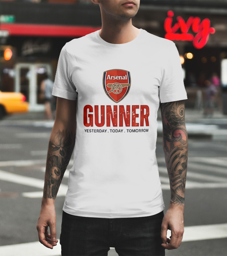 Arsenal Gunner Emblem Yesterday Today Tomorrow T-Shirt