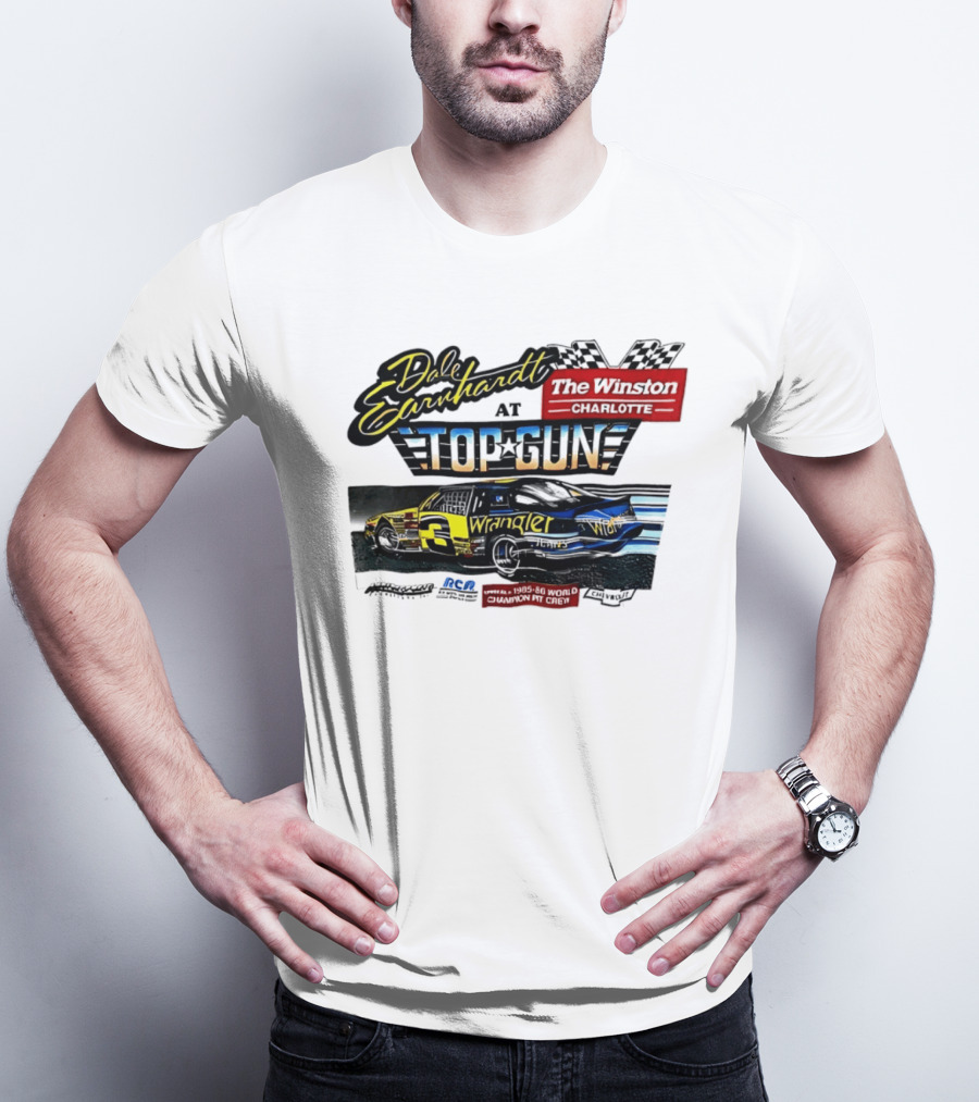 Dale Earnhardt At Top Gun The Winston Charlotte Wrangler Racing T-Shirt