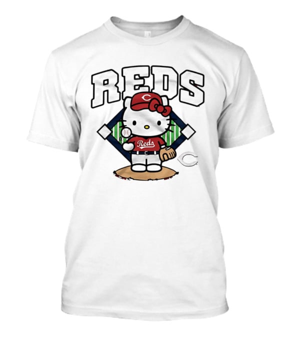 Hello Kitty Cincinnati Reds Collaboration With Baseball Theme 2026 T-Shirt