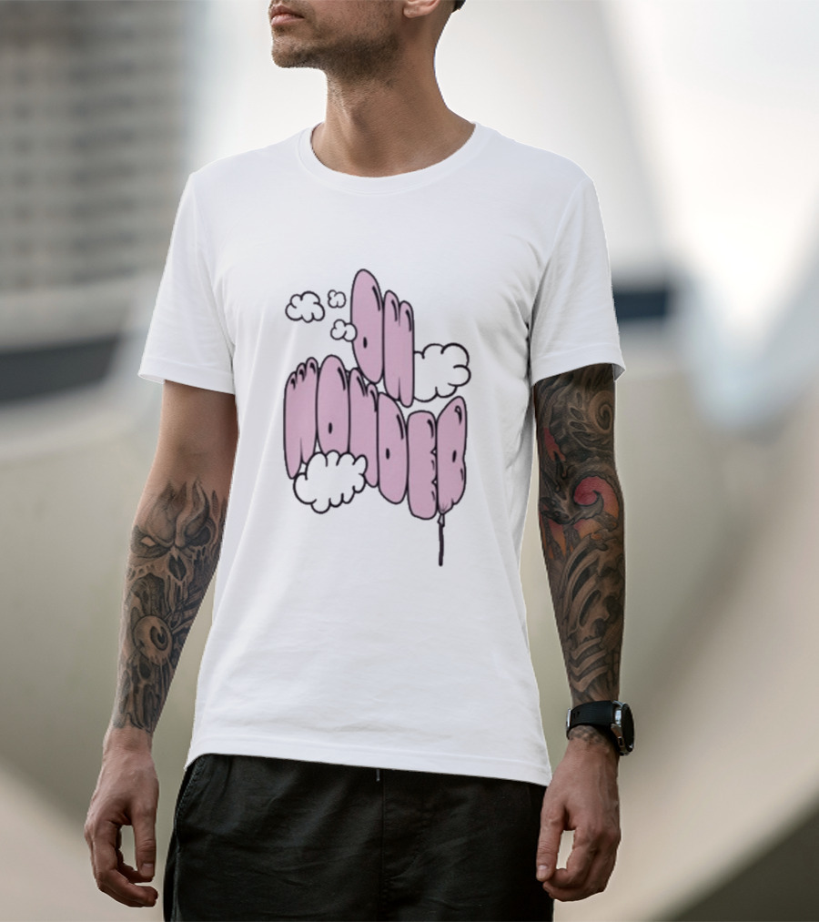 Oh Wonder Pink Balloon Text With Clouds T-Shirt