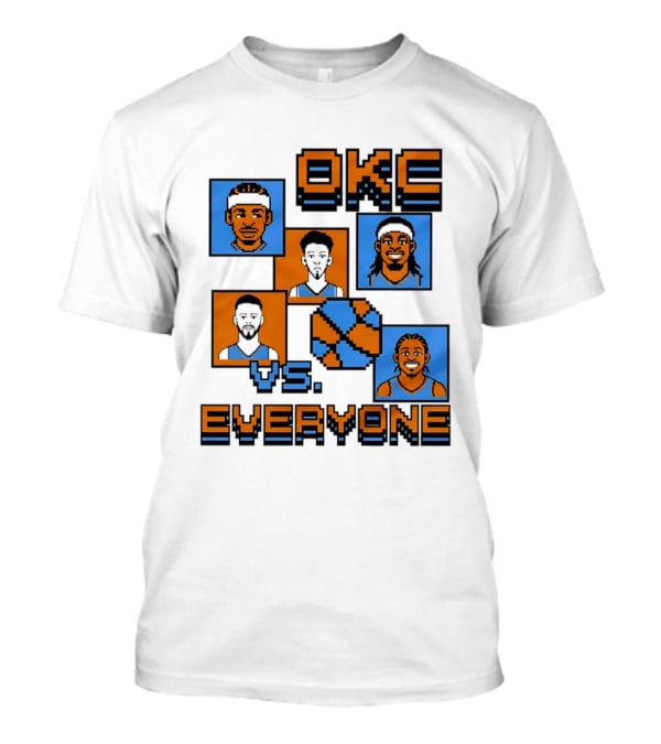 Oklahoma City Thunder OKC Vs Everyone 8 Bit Basketball Pixel Art Characters T-Shirt