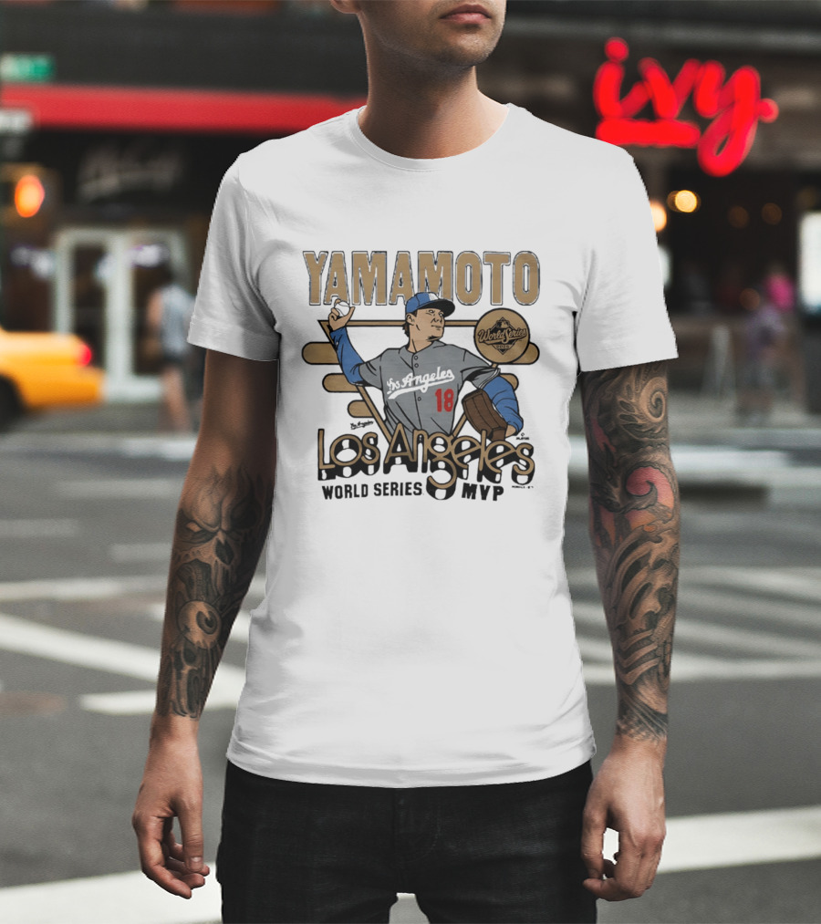 Yamamoto Los Angeles World Series MVP Dodgers Baseball Player T-Shirt