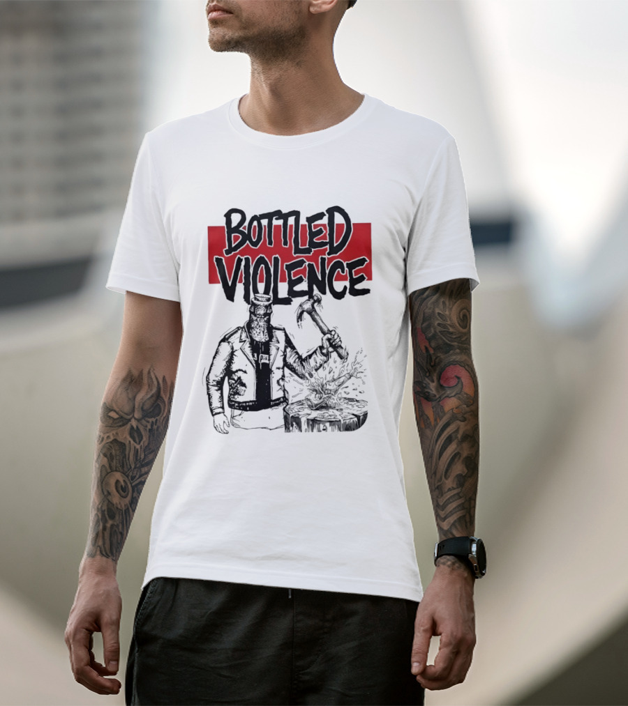 Bottled Violence Character With Hammer And Red T-Shirt