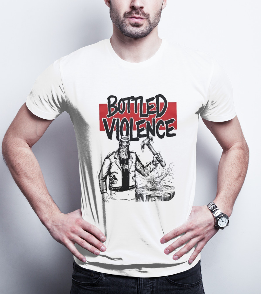 Bottled Violence Character With Hammer And Red T-Shirt