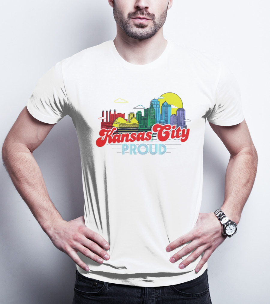 Kansas City Proud Skyline Colorful Urban Landscape T-Shirt