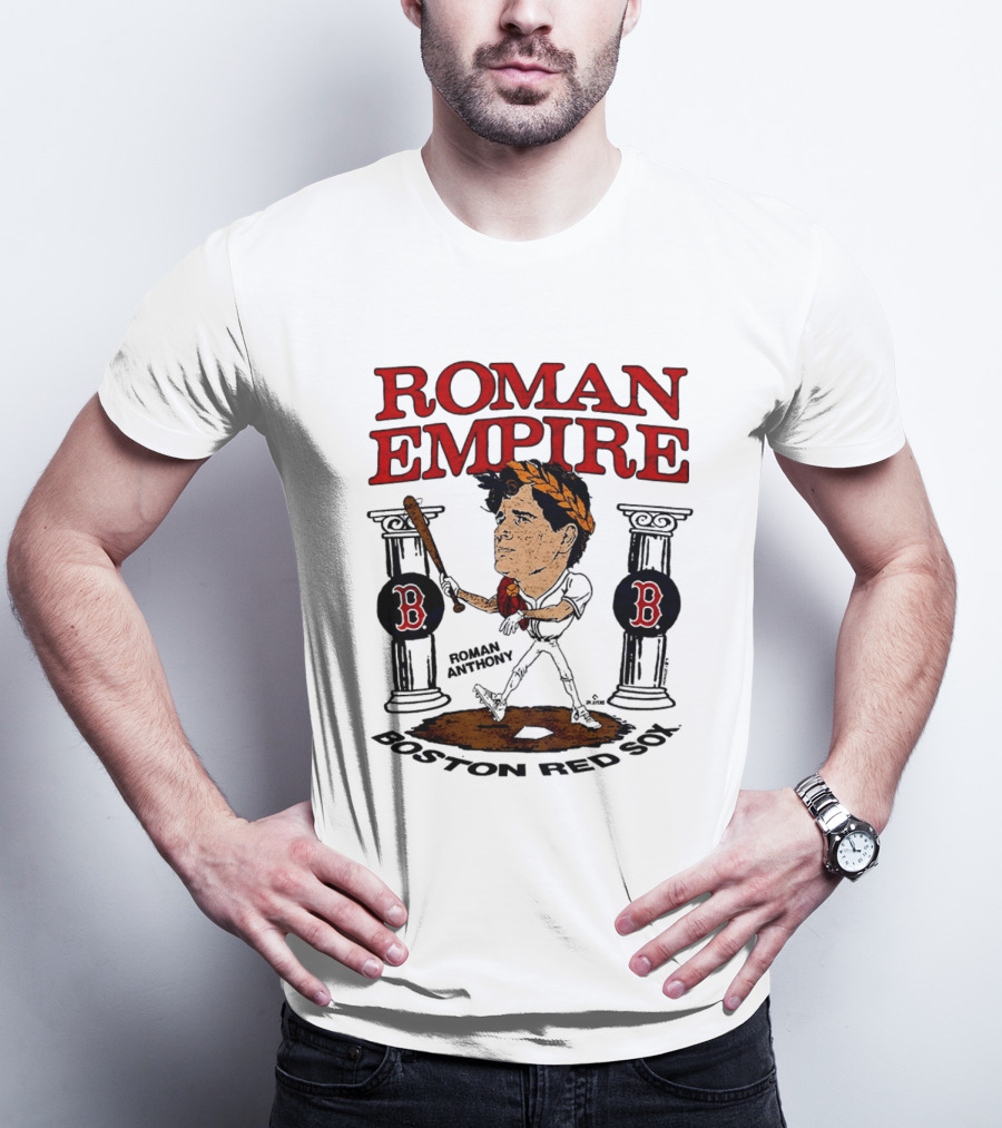 Roman Empire Boston Red Sox Roman Anthony Caricature Player T-Shirt