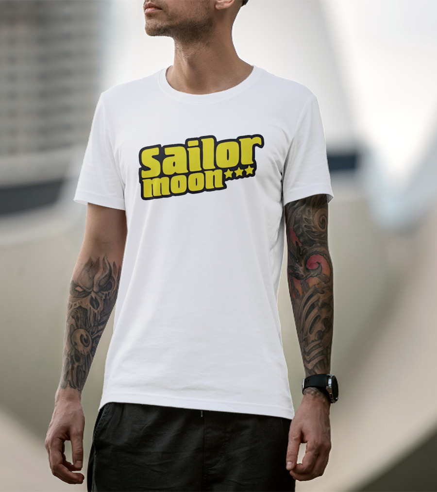 Sailor Moon Yellow Text With Stars T-Shirt
