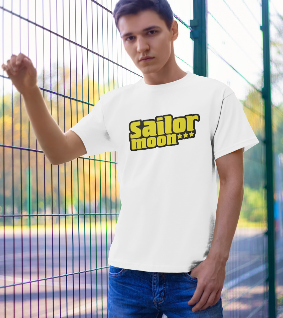 Sailor Moon Yellow Text With Stars T-Shirt