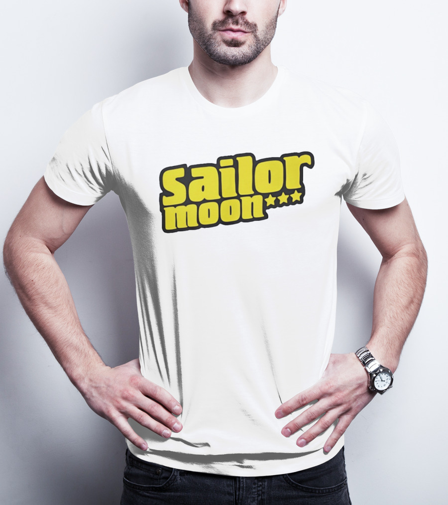 Sailor Moon Yellow Text With Stars T-Shirt